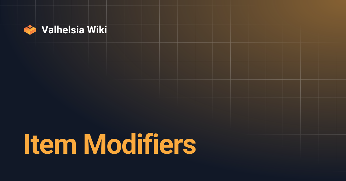 Item Modifiers | Valhelsia Wiki